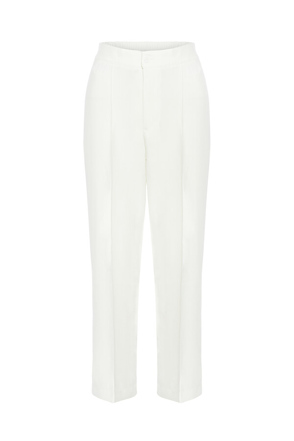 Ekru Nervürlü Kadın Pantolon - KUAD